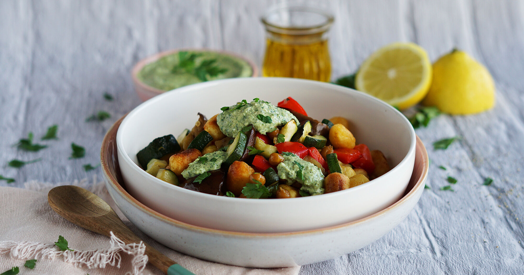 Rezept Gerösteter Gnocchi-Salat mit Kichererbsen